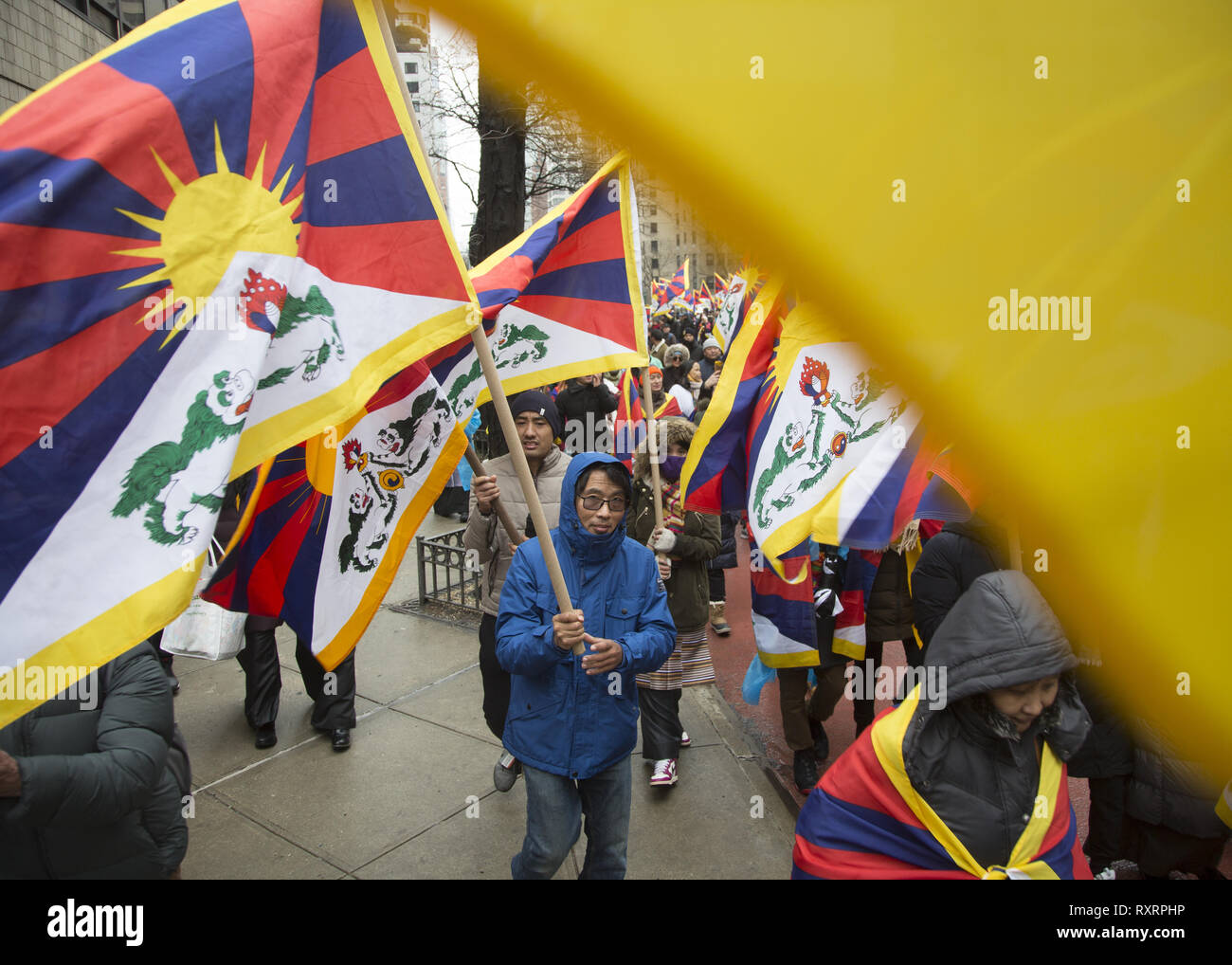 New York, USA. 10th Mar 2019. Tibetans in exile gathered in NY City at ...