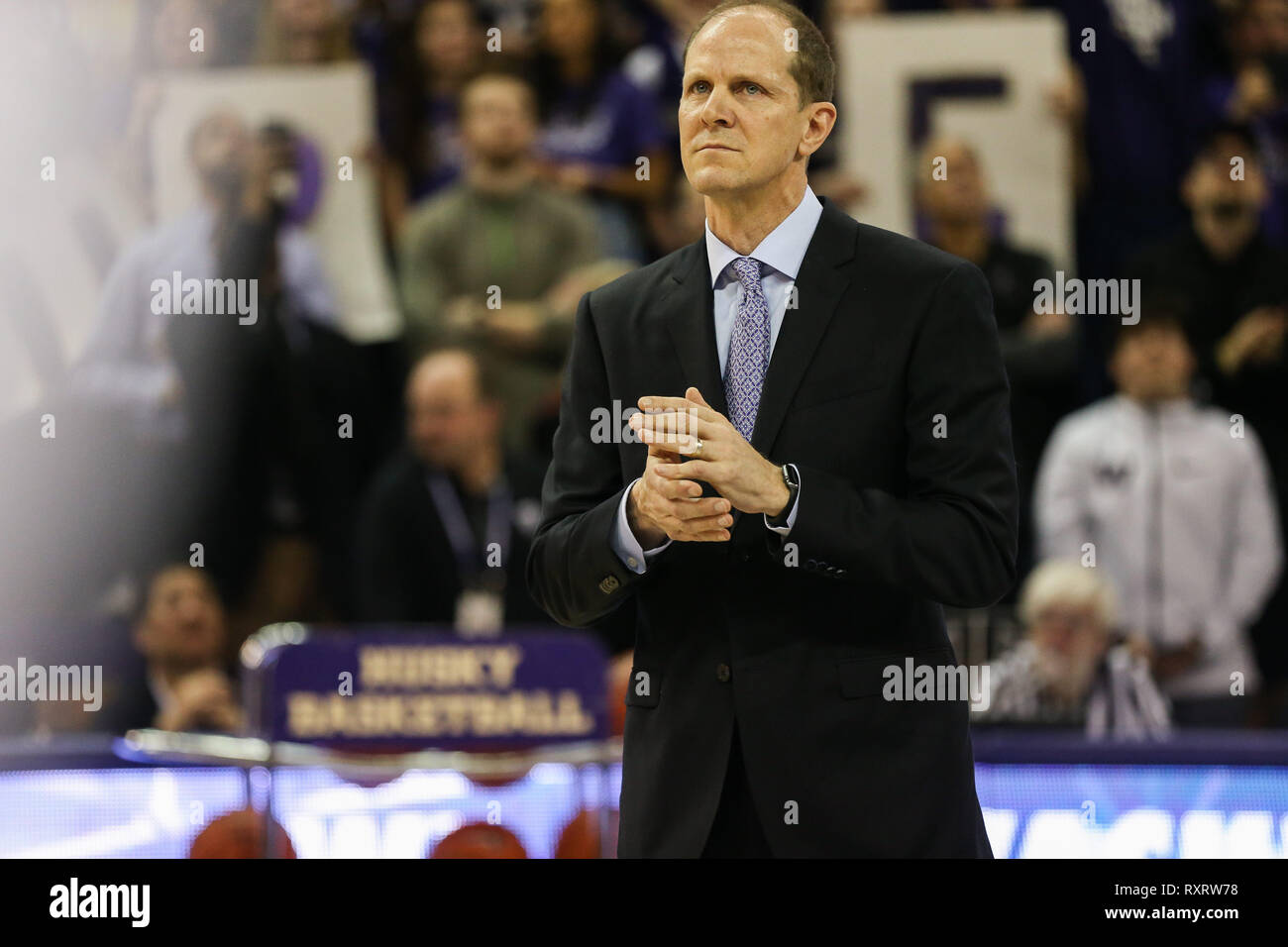 Seattle, WA, USA. 9th Mar, 2019. Washington Huskies head coach Mike ...