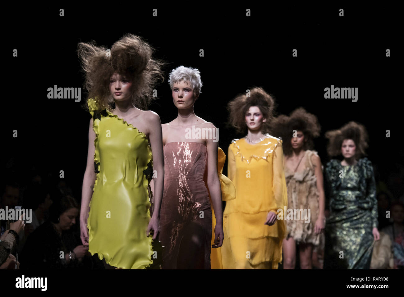 Lisbon, Portugal. 9th Mar, 2019. Models are seen walking the runway ...