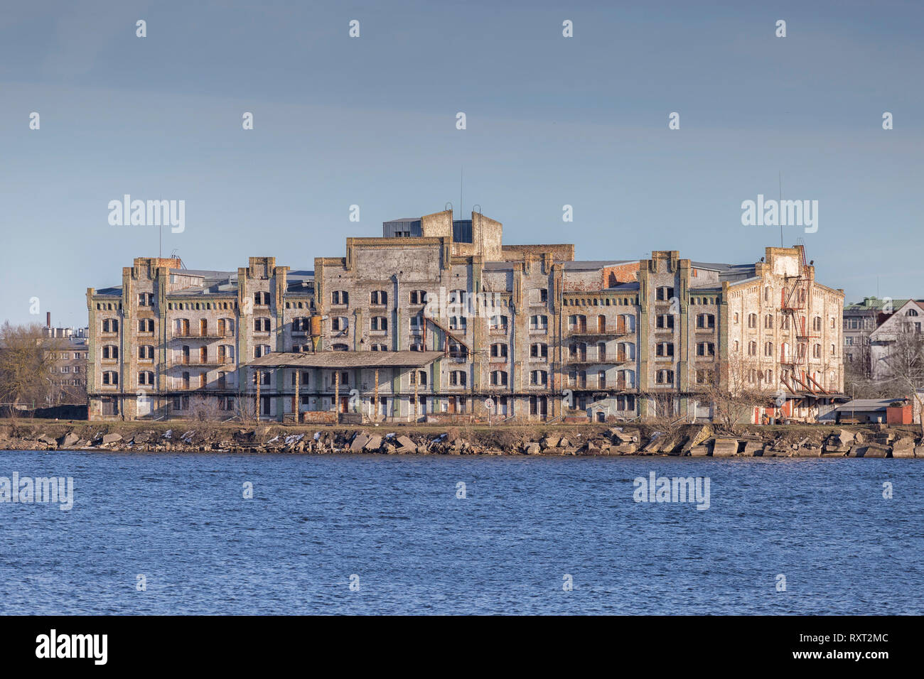 Riga free port old grain elevator, Andrejsala Riga, Latvija Stock Photo ...