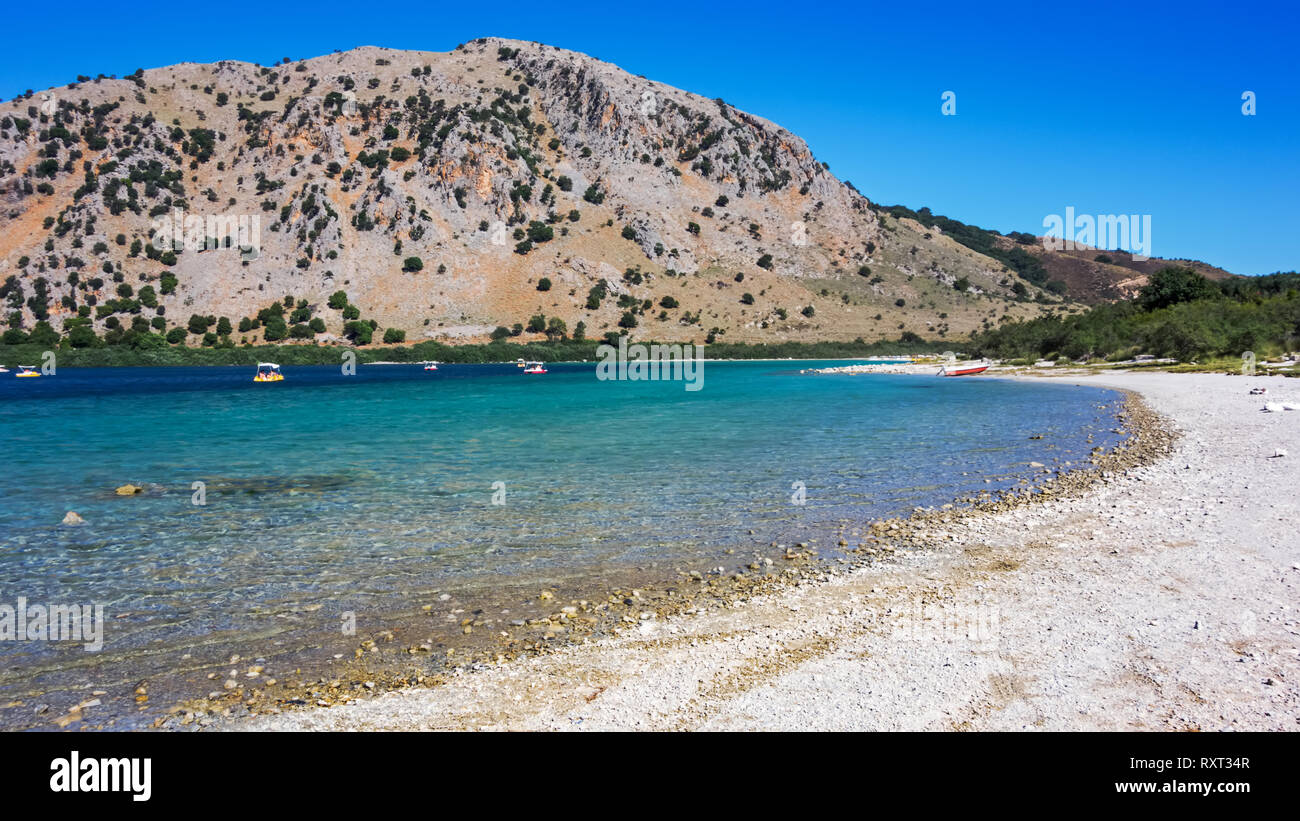 Lake Kournas Crete. Greece Stock Photo - Alamy
