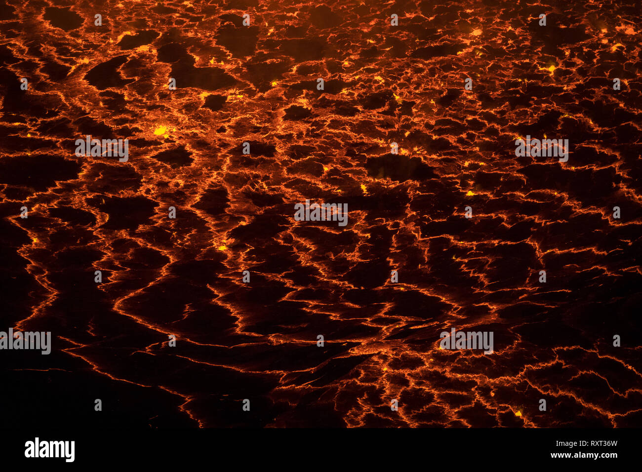The lava lake at the top of Nyiragongo Volcano in the DRC Stock Photo ...