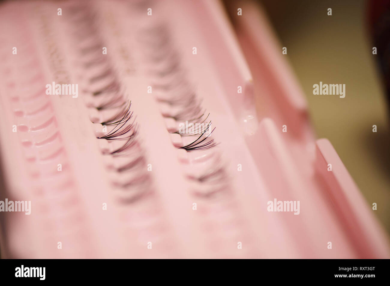 Set of extended eyelashes. Perfect makeup school Stock Photo - Alamy