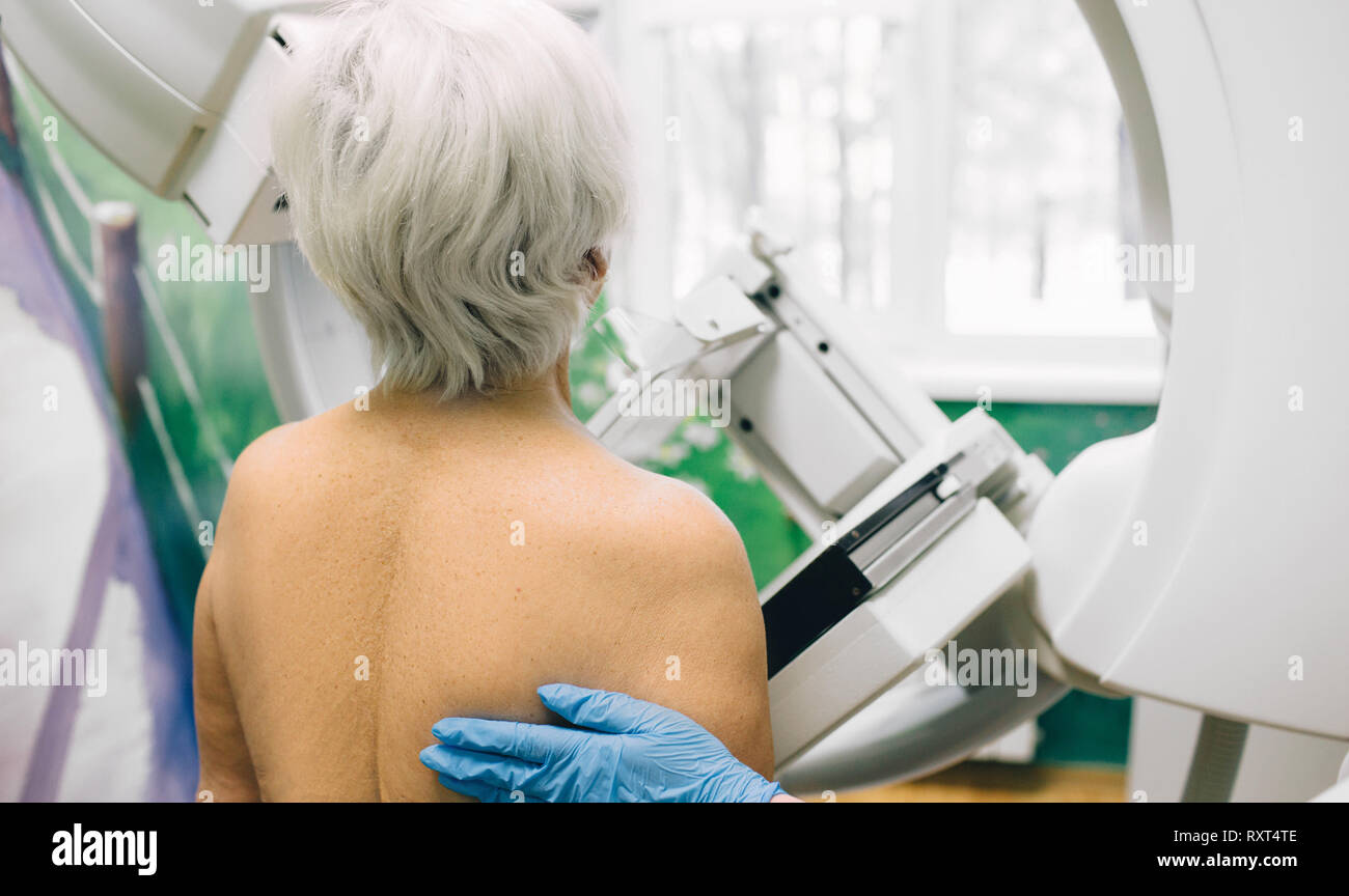 Senior woman having a mammography scan at hospital Stock Photo - Alamy