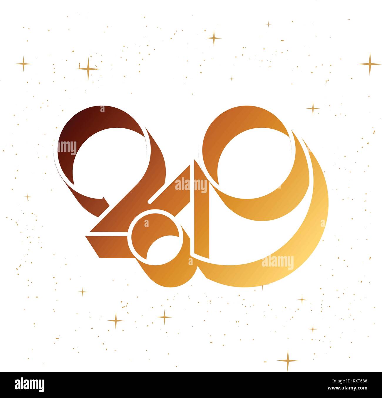 2019 logo new year vector on white background. Lettering for prints web ...