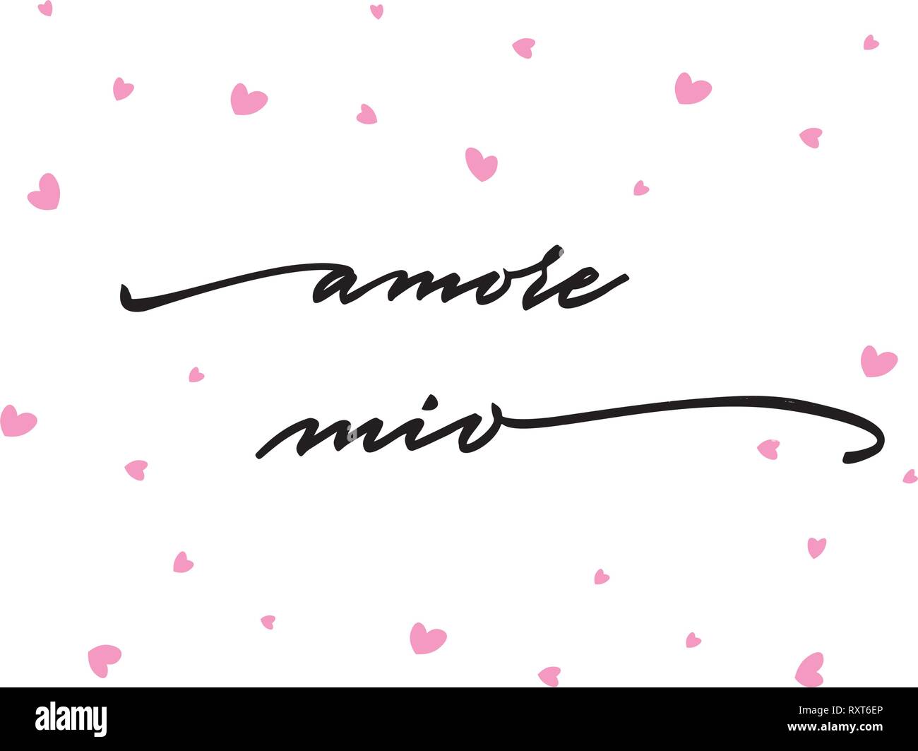 Amore mio Happy Valentine's Day Hand Lettering - Typographical ...