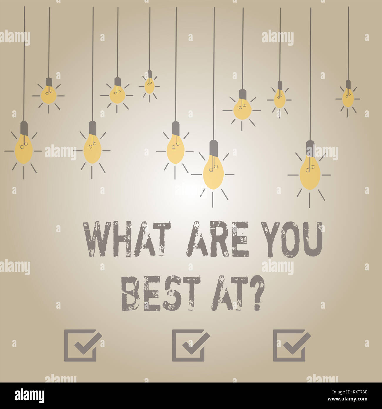 Writing note showing What Are You Best Atquestion. Business concept for ...