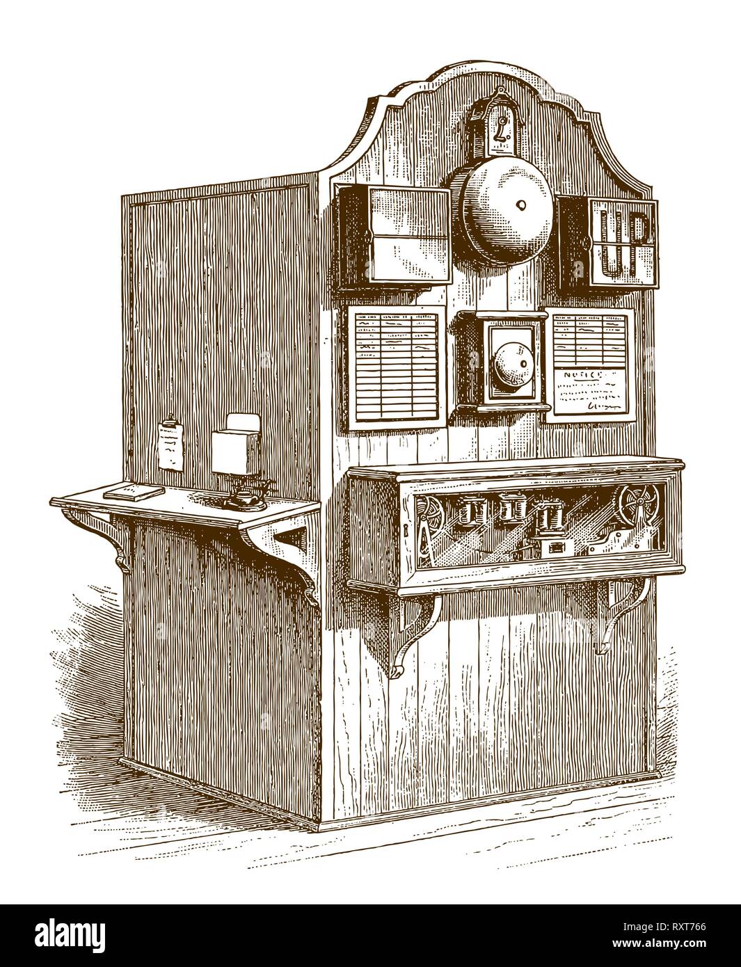 Vintage railway signal box Stock Vector Images - Alamy