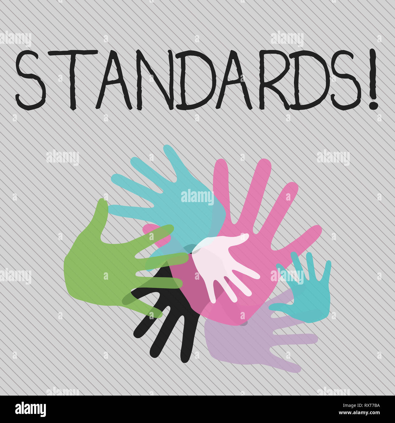 Conceptual hand writing showing Standards. Concept meaning Quality ...