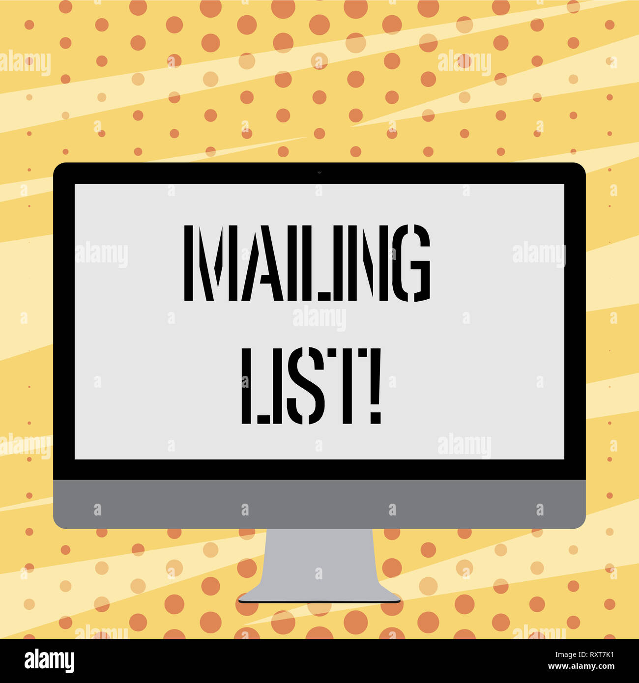 Text sign showing Mailing List. Business photo showcasing Names and ...