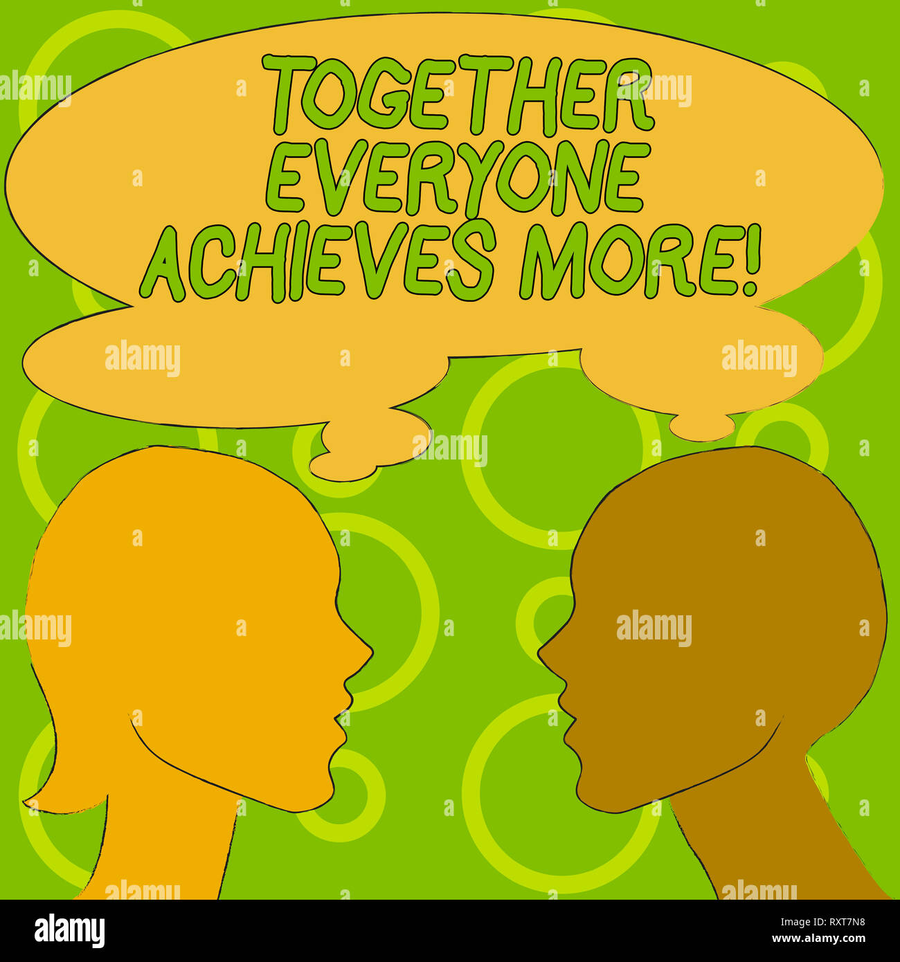 Conceptual hand writing showing Together Everyone Achieves More ...