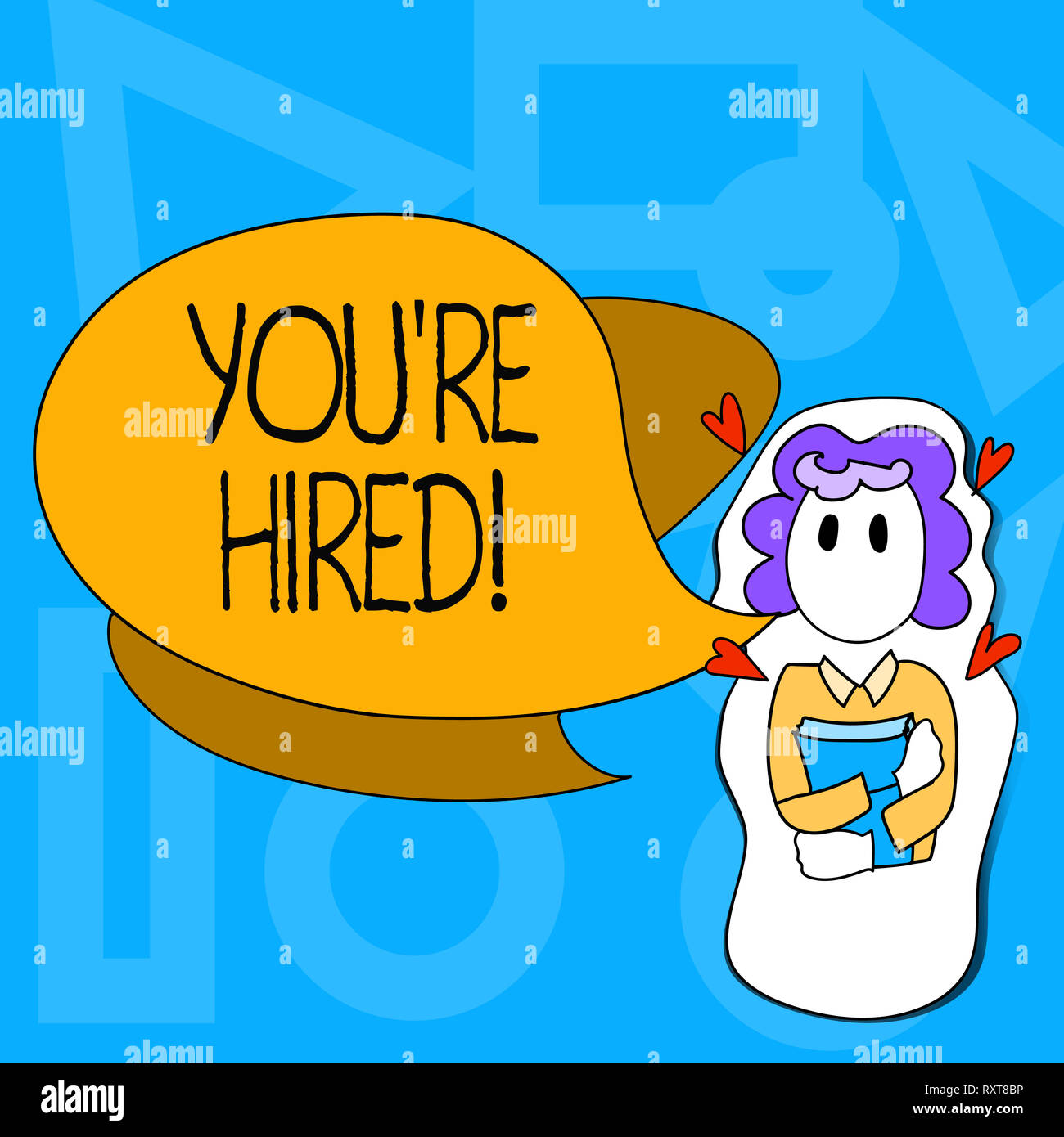 Conceptual hand writing showing You Re Hired. Concept meaning New ...