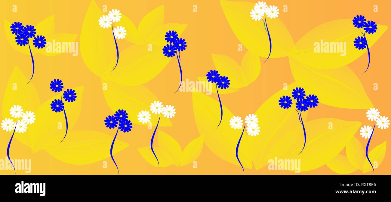 Spring flowers pattern, graphic floral motive. Graphic flowers Stock ...