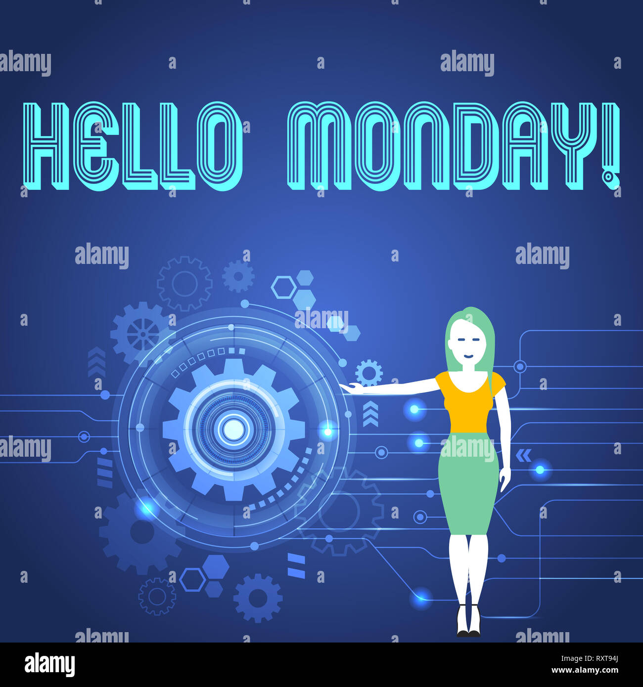 Handwriting text Hellomonday. Conceptual photo Positive Message for a new day Week Start Stock ...