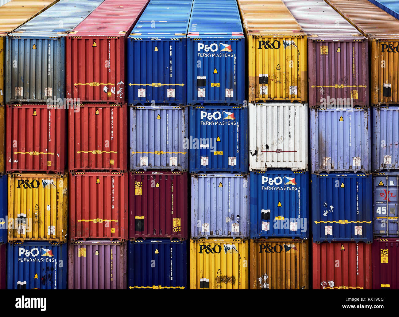 Pictured are shipping containers Stock Photo - Alamy