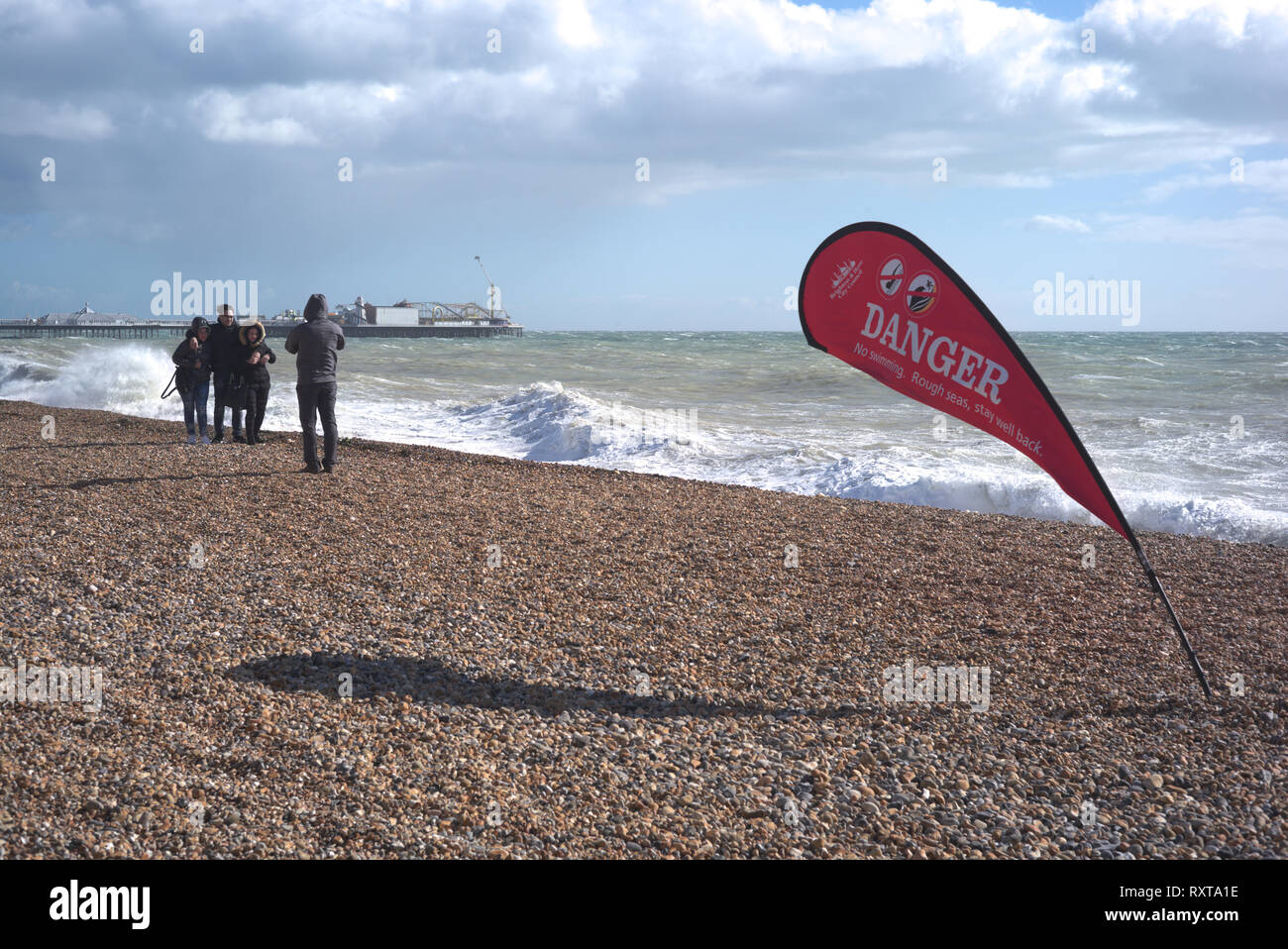 Brighton, England on March 10, 2019. Windy day Stock Photo - Alamy