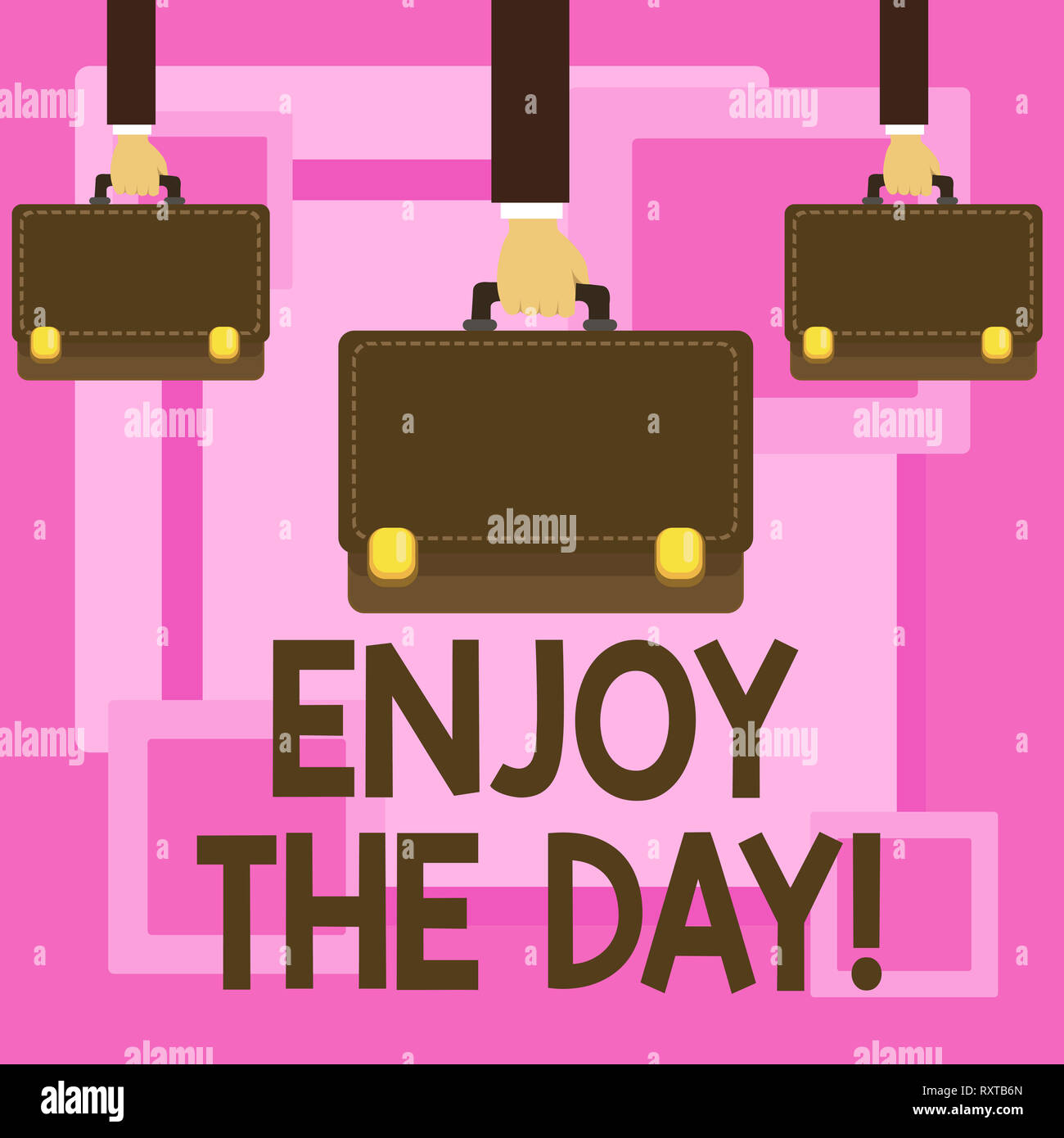 Text sign showing Enjoy The Day. Business photo showcasing Enjoyment ...
