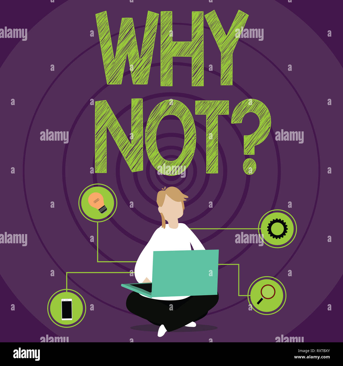 Conceptual hand writing showing Why Notquestion. Concept meaning Give ...