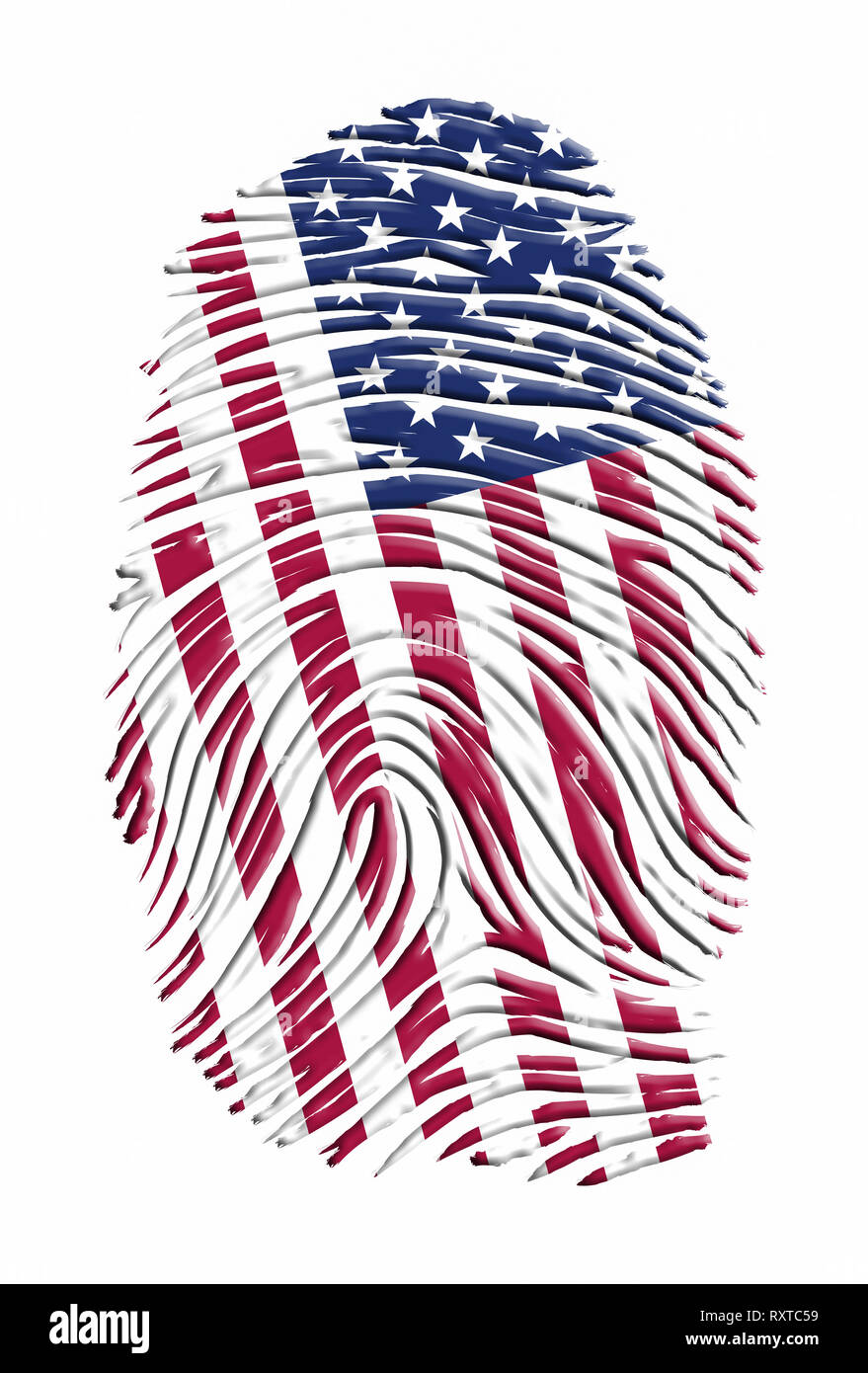 USA fingerprint. Stars and stripes. 3D rendering Stock Photo - Alamy