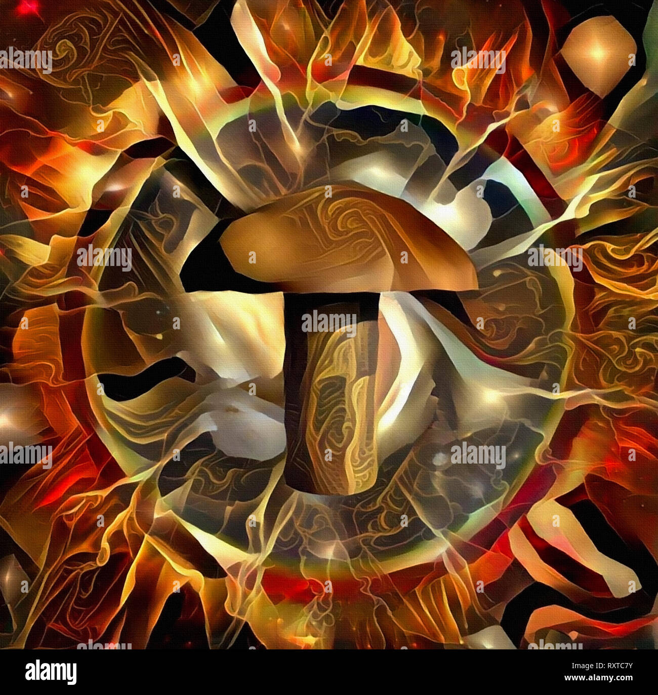 Modern abstract. Rivet in circle of fire Stock Photo - Alamy