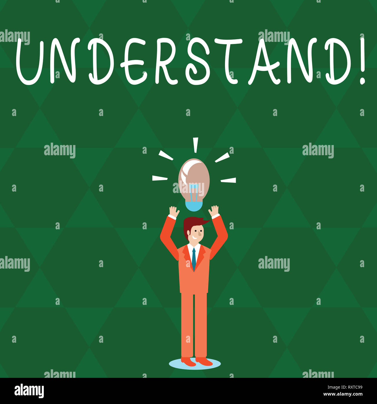 Text sign showing Understand. Business photo text Know Perceive the ...