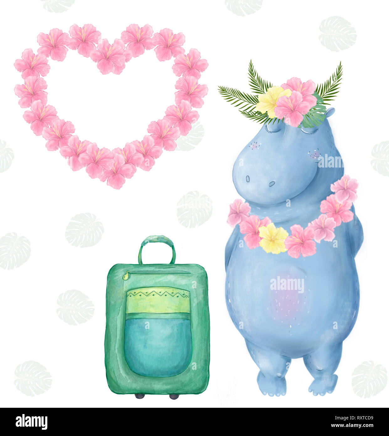 Hippo Clip art animal hippopotamus cute Stock Photo - Alamy