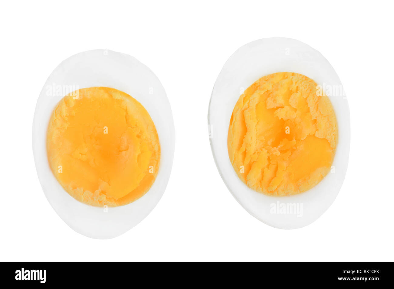 boiled egg and half isolated on white background. Top view Stock Photo ...