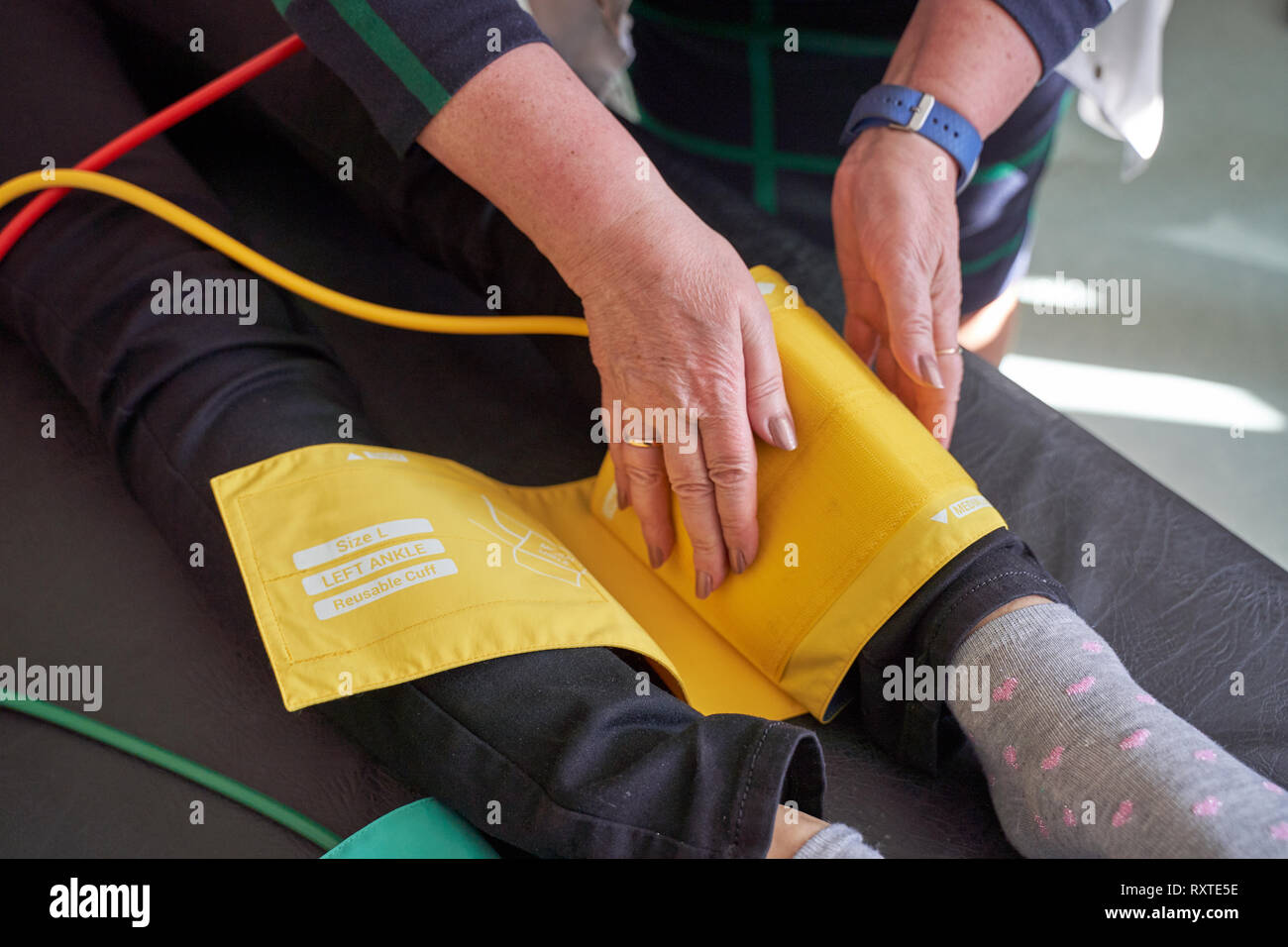 Peripheral artery disease measuring for patient ankle-brachial index ...