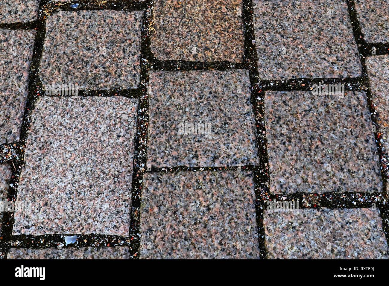 Close up view of different perspective on cobblestone ground surfaces ...