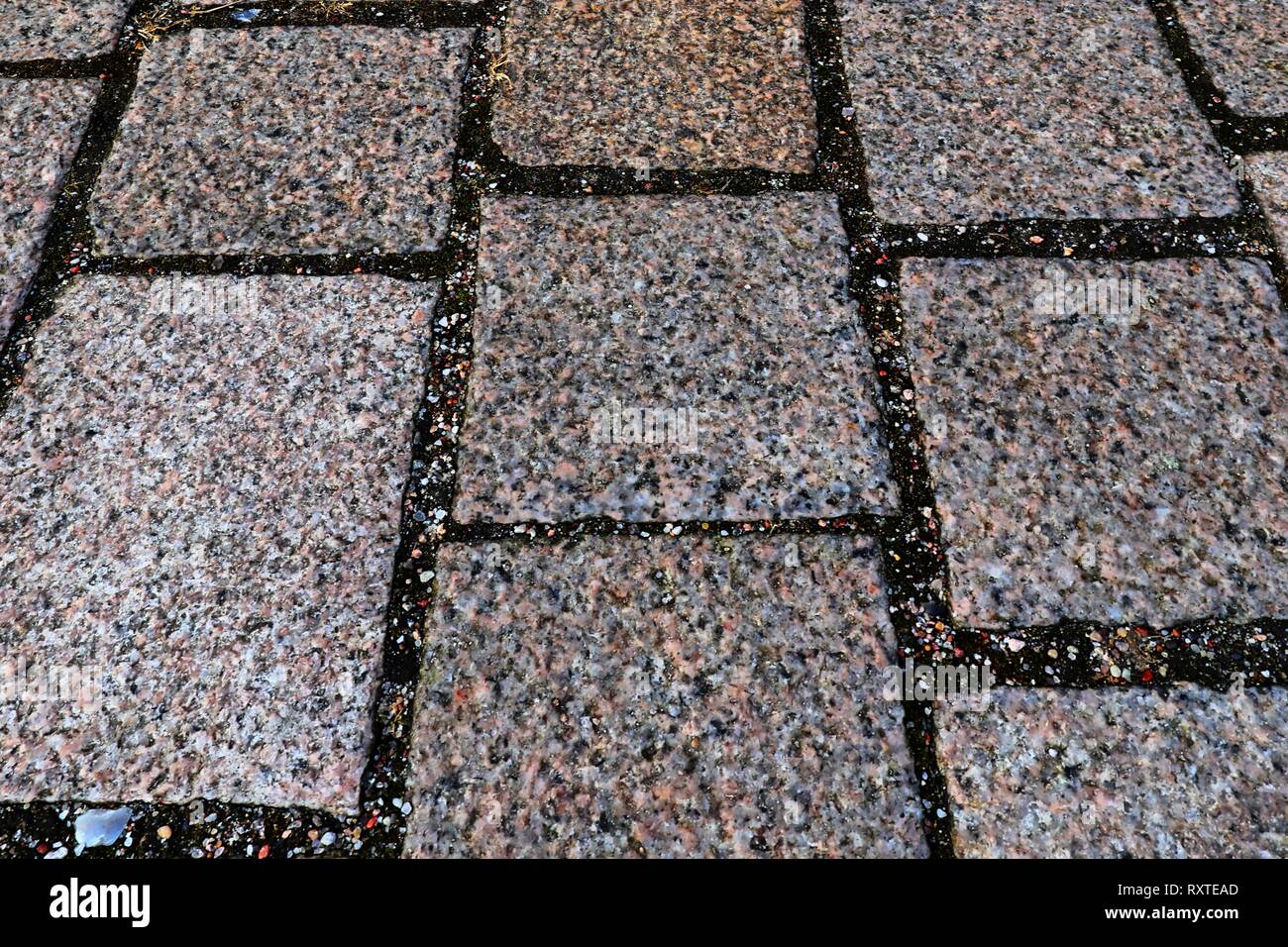 Close up view of different perspective on cobblestone ground surfaces ...