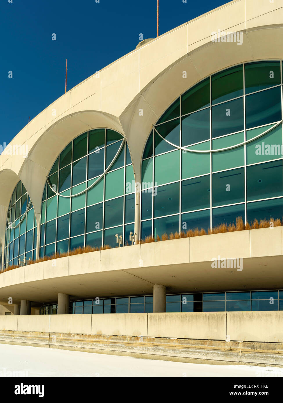 View of the Monona Terrace Convention Center, taken from frozen Lake ...