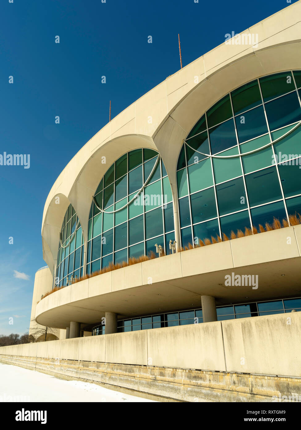 View of the Monona Terrace Convention Center, taken from frozen Lake ...
