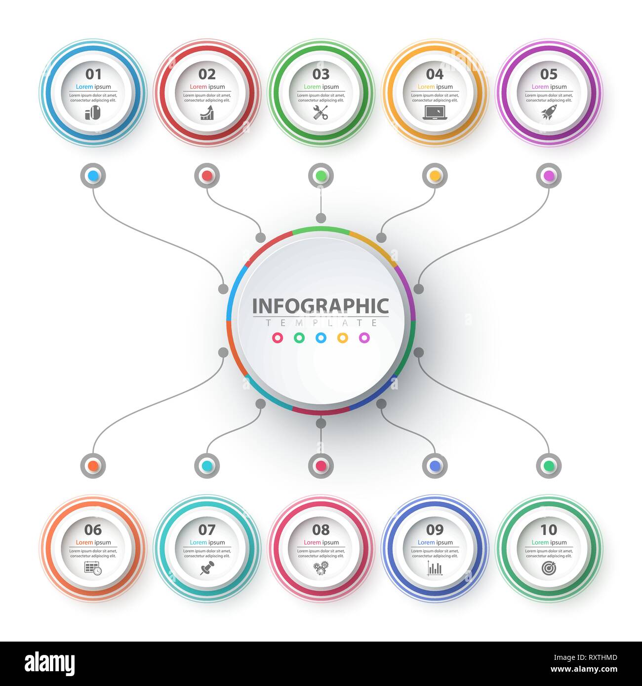 Vector origami flow chart infographic hi-res stock photography and ...