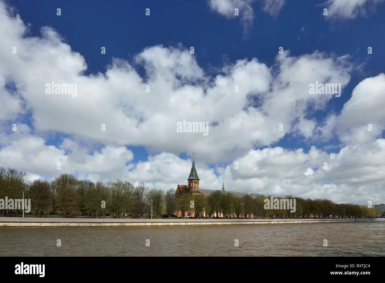 Konigsberg Cathedral on Kneiphof island. Gothic 14th century. Symbol of ...