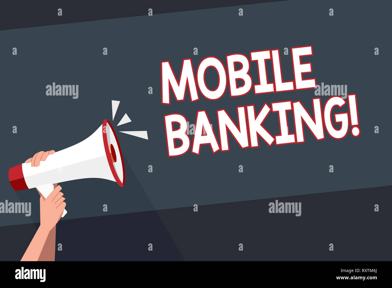 Word writing text Mobile Banking. Business photo showcasing Online ...