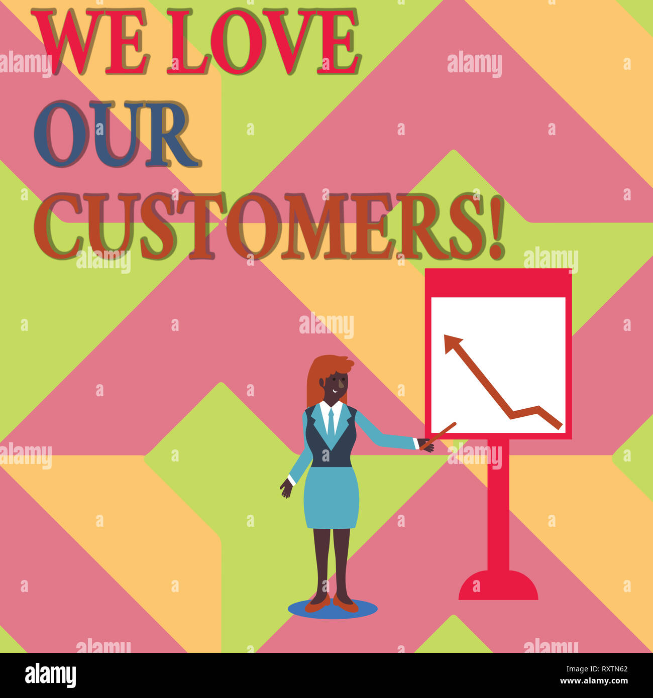 Text sign showing We Love Our Customers. Business photo showcasing ...