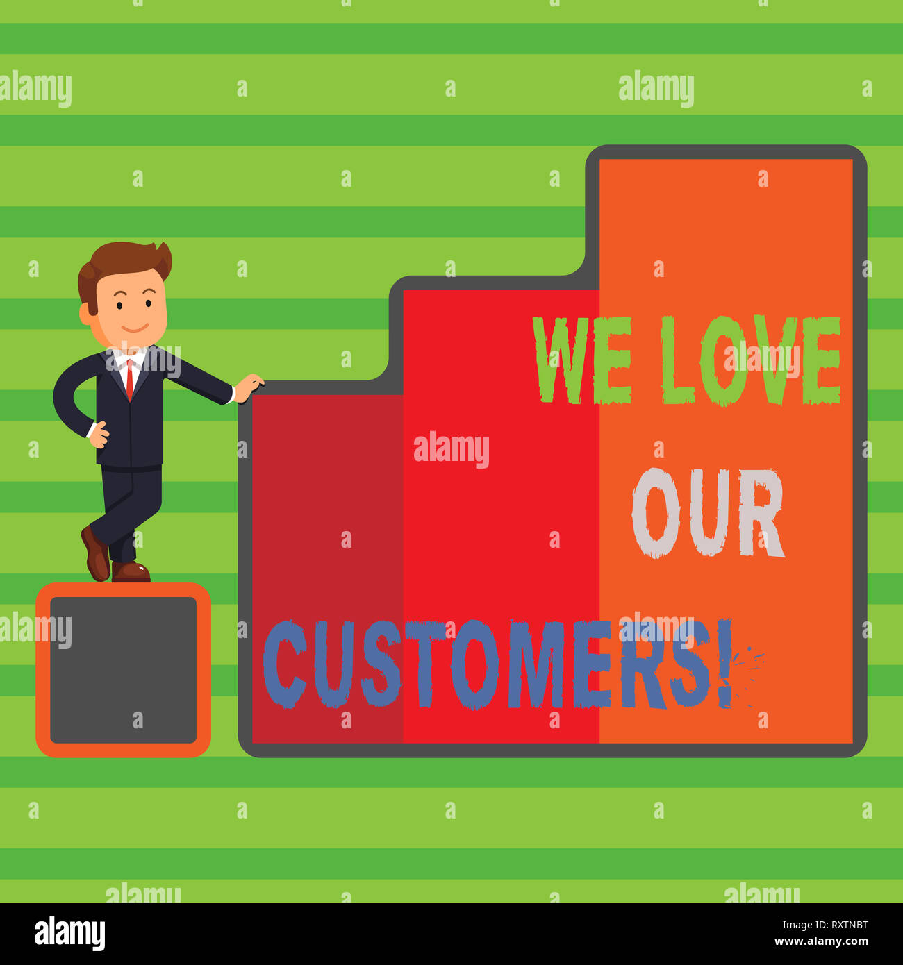 Word writing text We Love Our Customers. Business photo showcasing ...