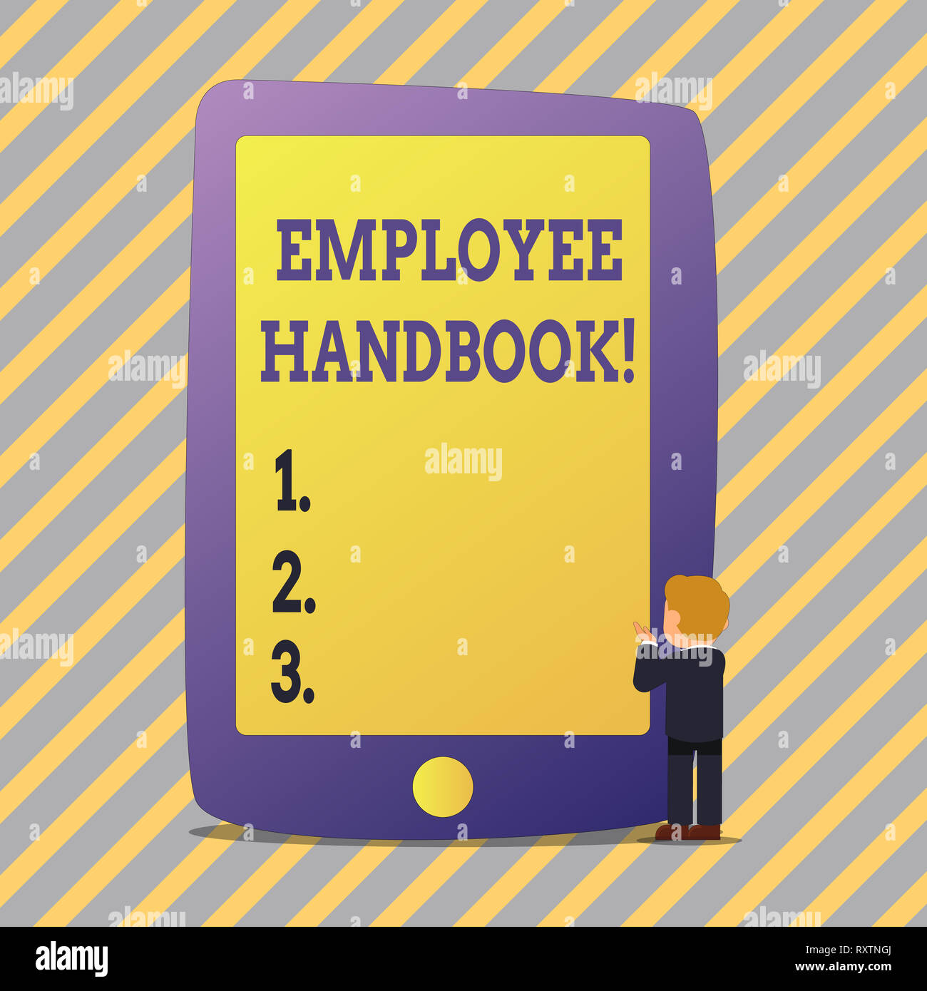 Text sign showing Employee Handbook. Business photo showcasing Document ...