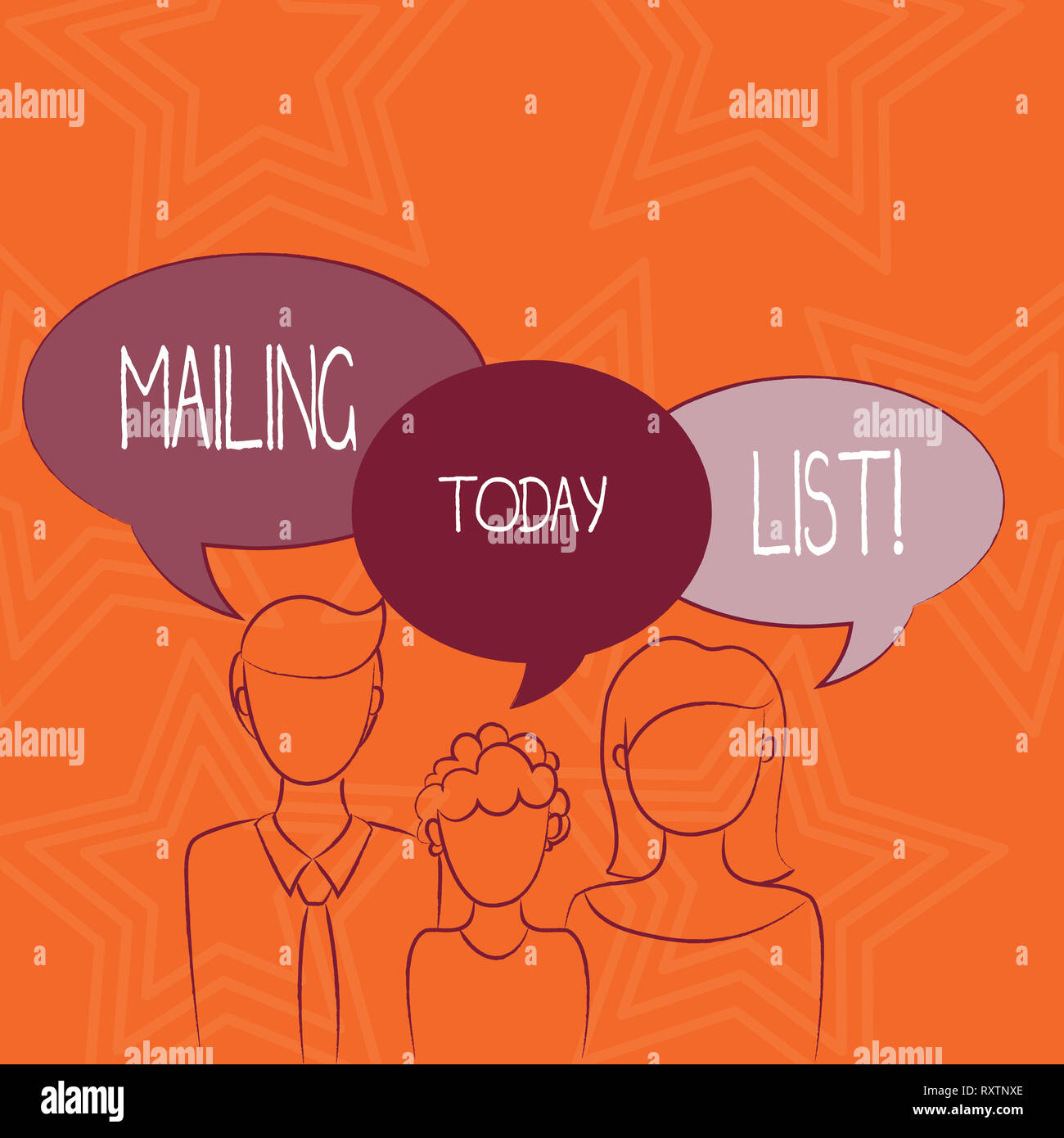 Writing note showing Mailing List. Business concept for Names and ...