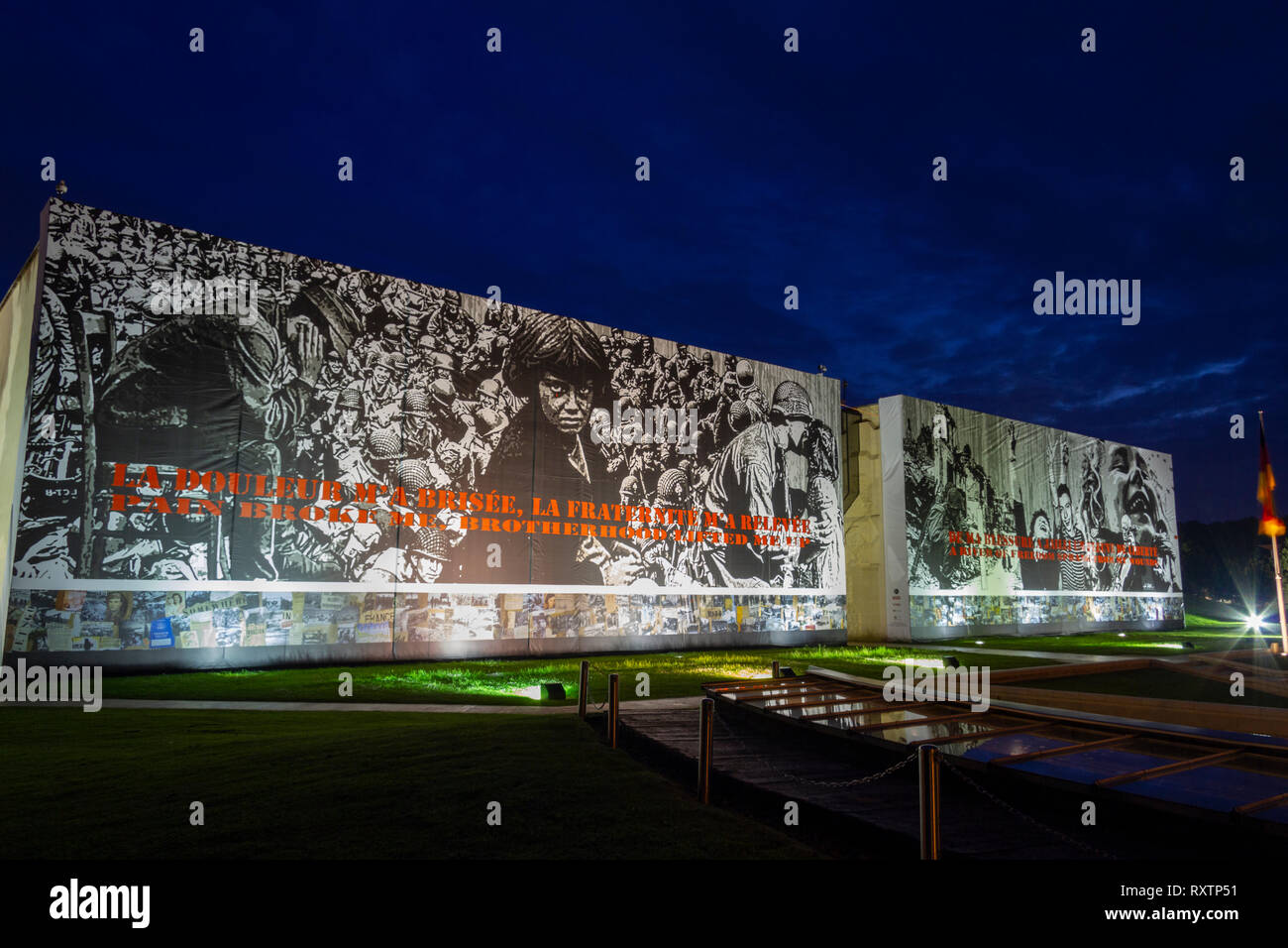The Caen Memorial Museum (Mémorial de Caen), Normandy, France lit up ...
