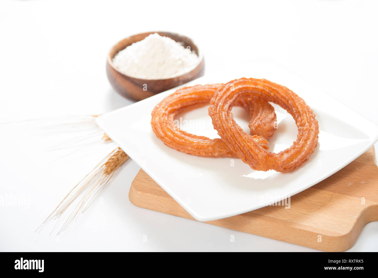 turkish ring dessert on white plate Stock Photo - Alamy