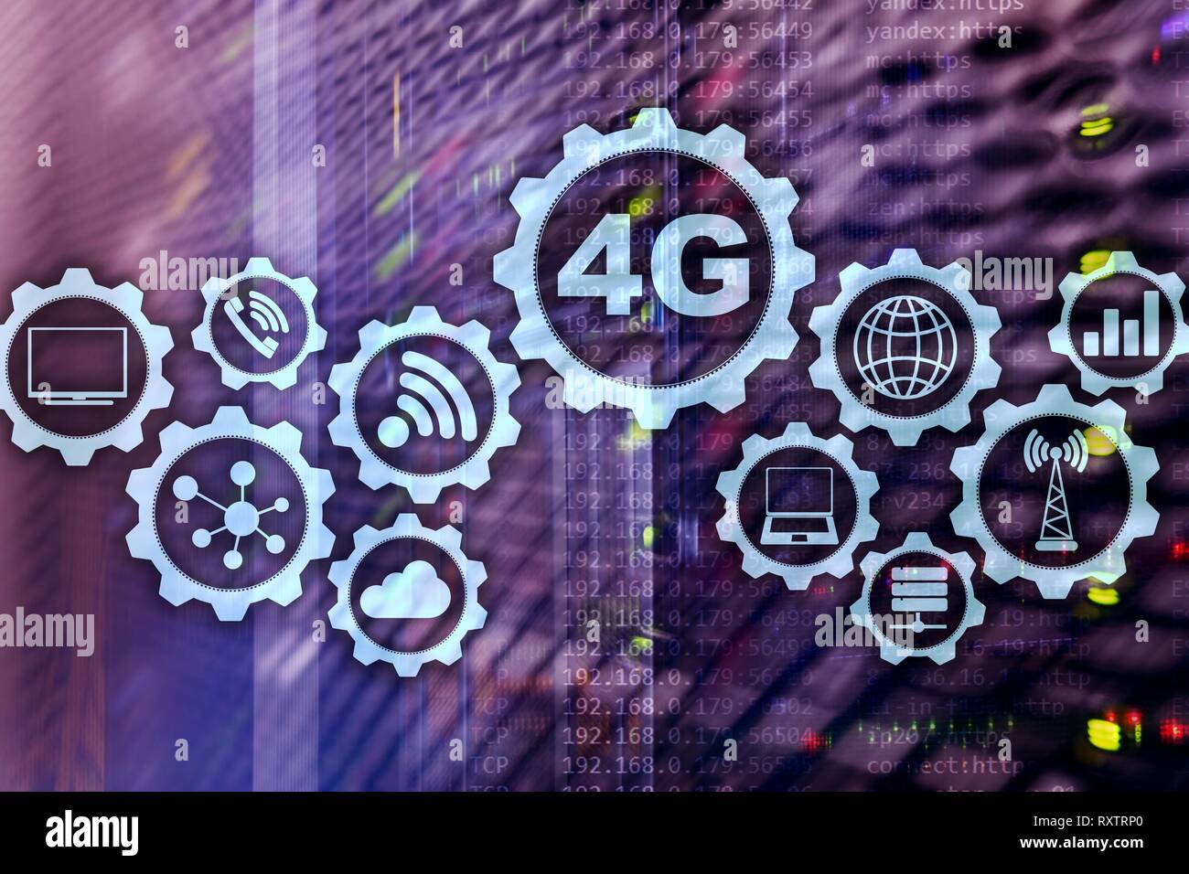 Mobile telecommunication cellular high speed data connection concept ...