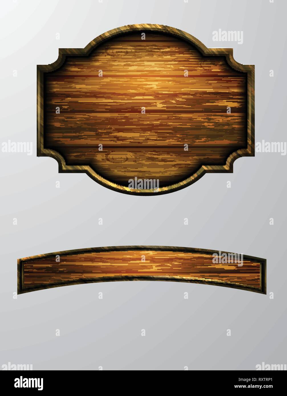 Vector realistic illustration of wooden signboard Stock Vector Image ...