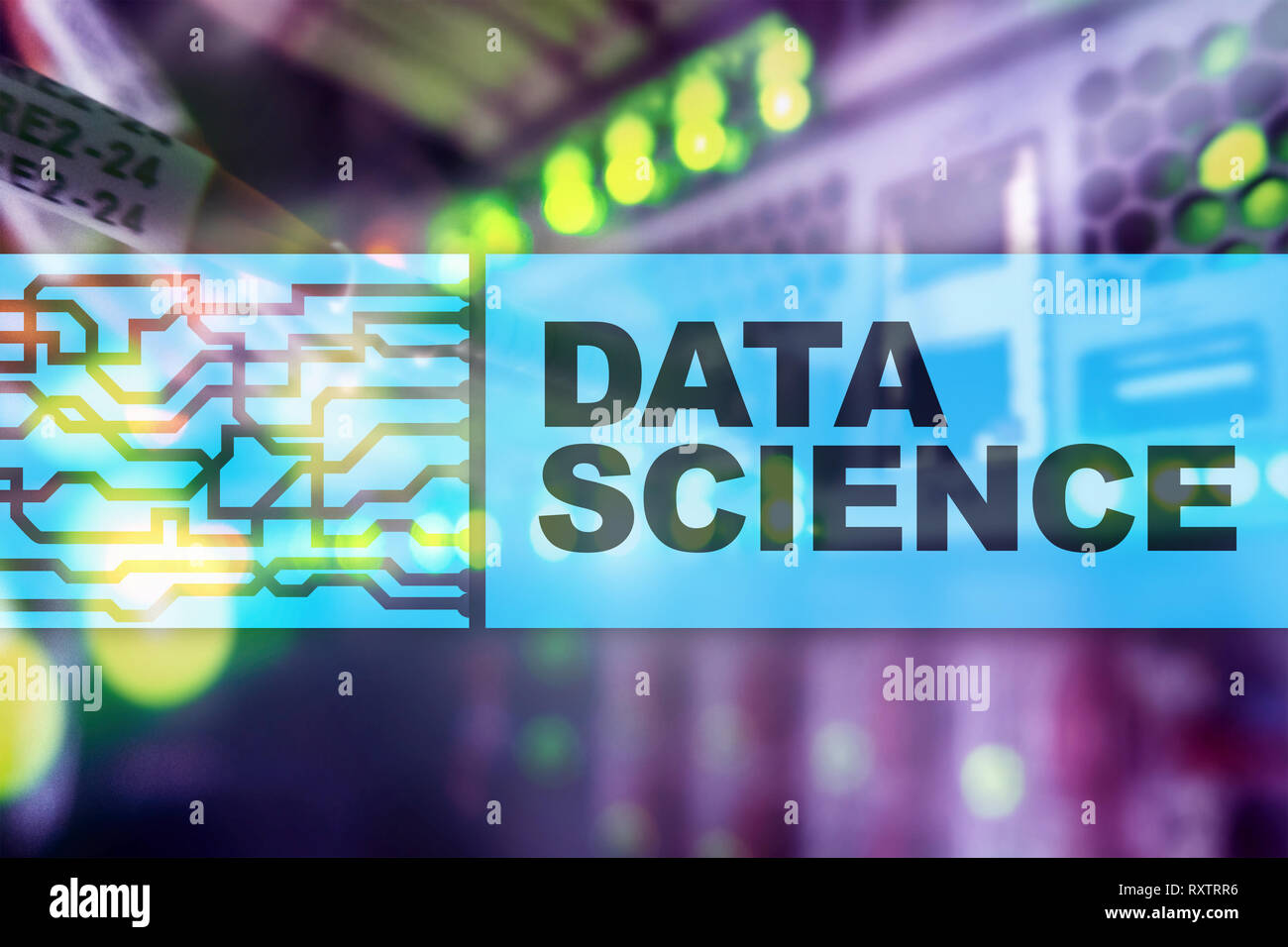 Data Science Artificial Intelligence Concept. Futuristic Supercomputer background Stock Photo ...