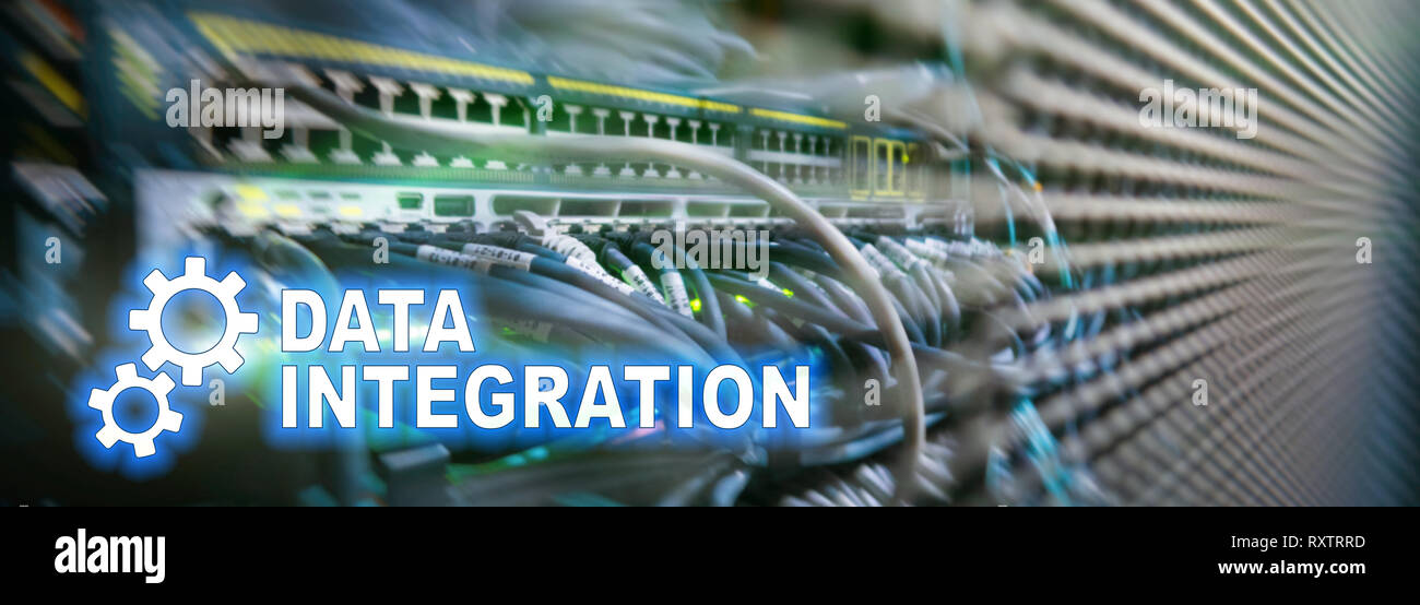 Web site header. Data integration information technology concept on ...