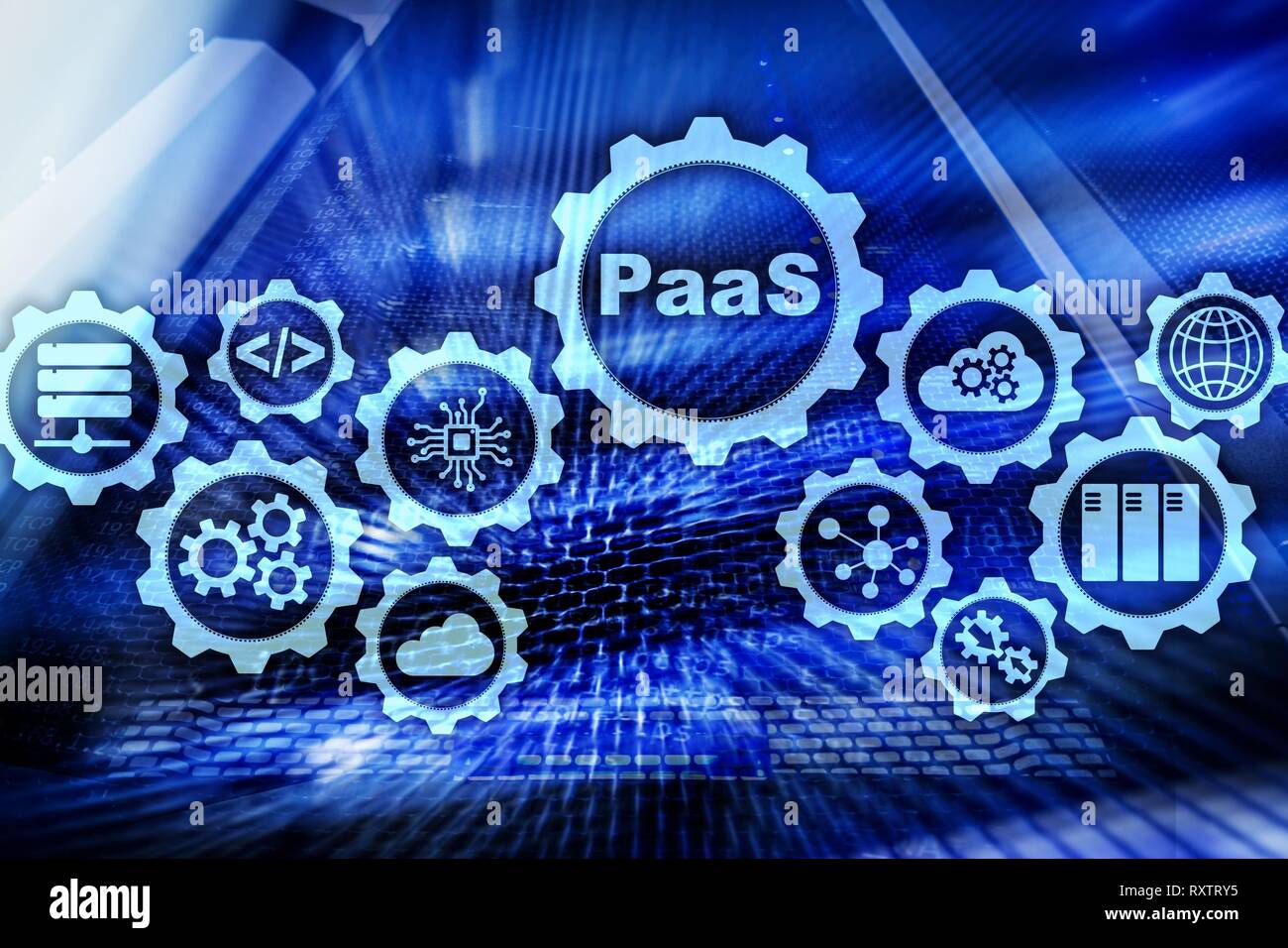 Platform as a service PaaS - cloud computing services concept. Server ...