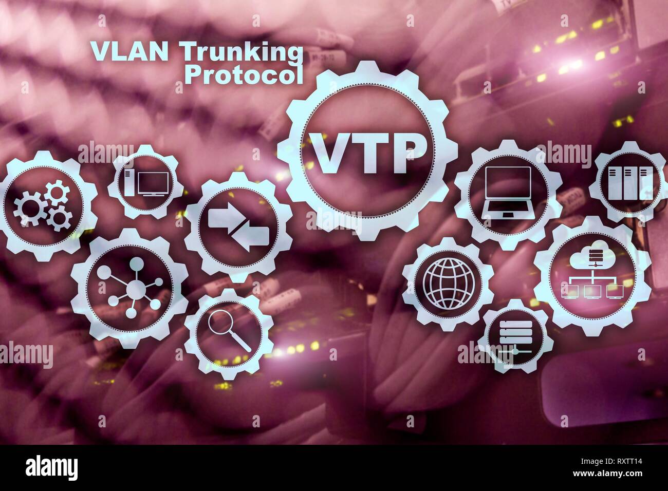 VLAN Trunking Protocol. Virtual Local Area Network. VTP Stock Photo - Alamy