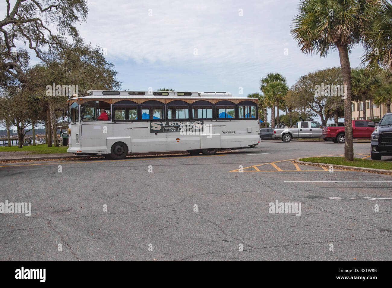 St.Simons Trolley on Saint Simons Island in Georgia USA Stock Photo - Alamy