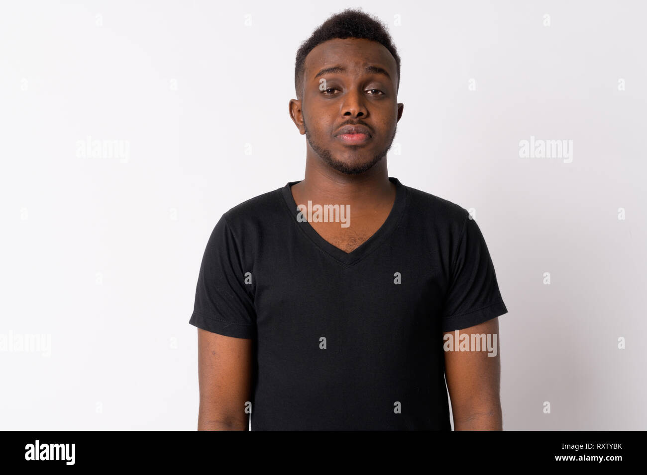 Portrait of young bearded African man with Afro hair Stock Photo - Alamy