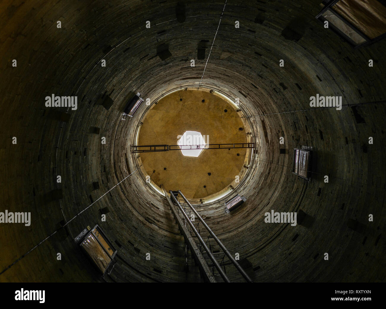 The inside view of a medieval circular tower in Tuscany Stock Photo - Alamy